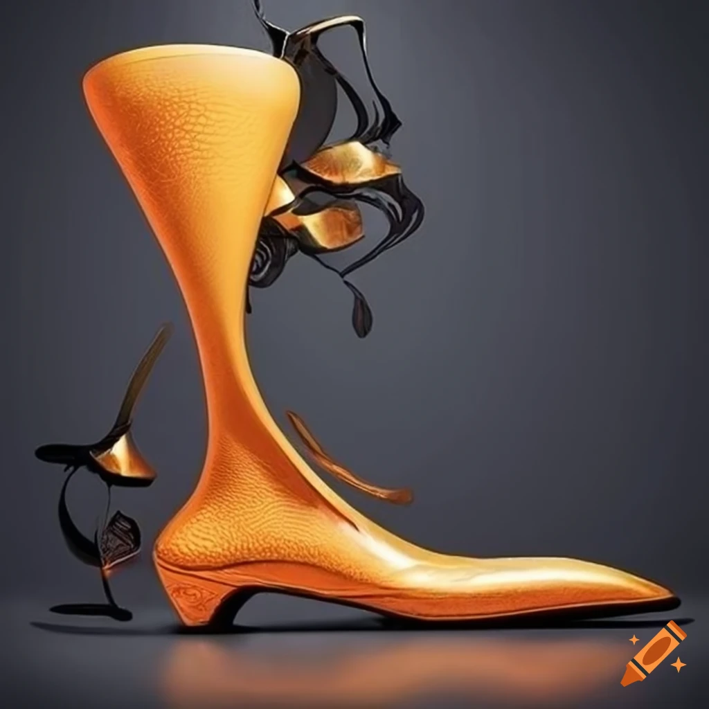 Futuristic abstract art of women's boots and a vase on Craiyon