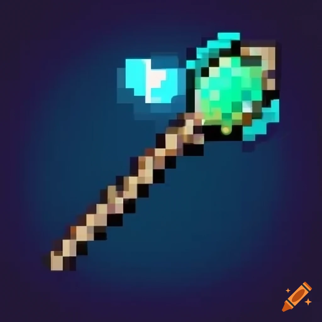 16x16 pixel art magic staff sprite