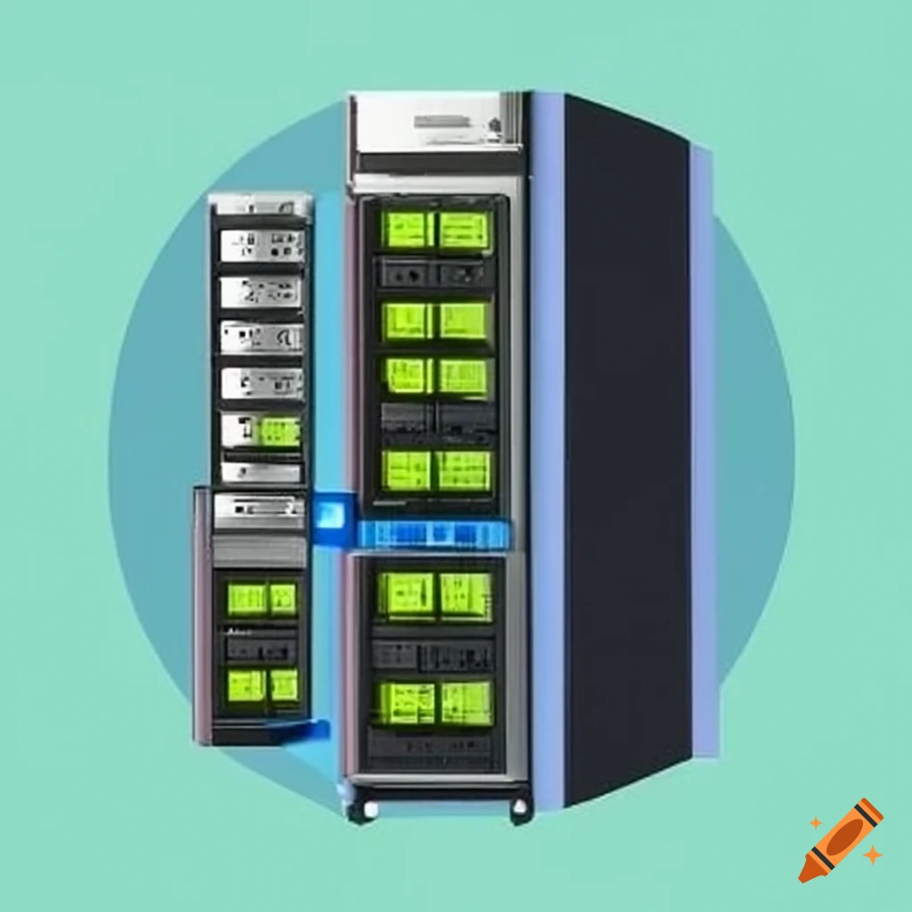 Evolution of servers illustration on Craiyon