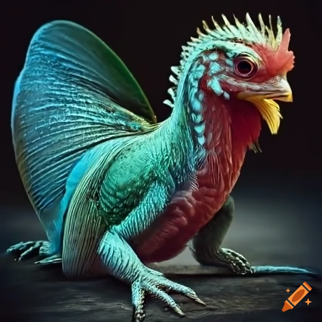 Illustration of a stunning cockatrice on Craiyon