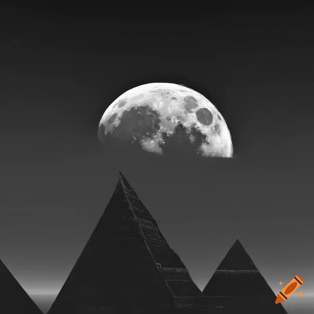 Black And White Pyramid Of The Moon