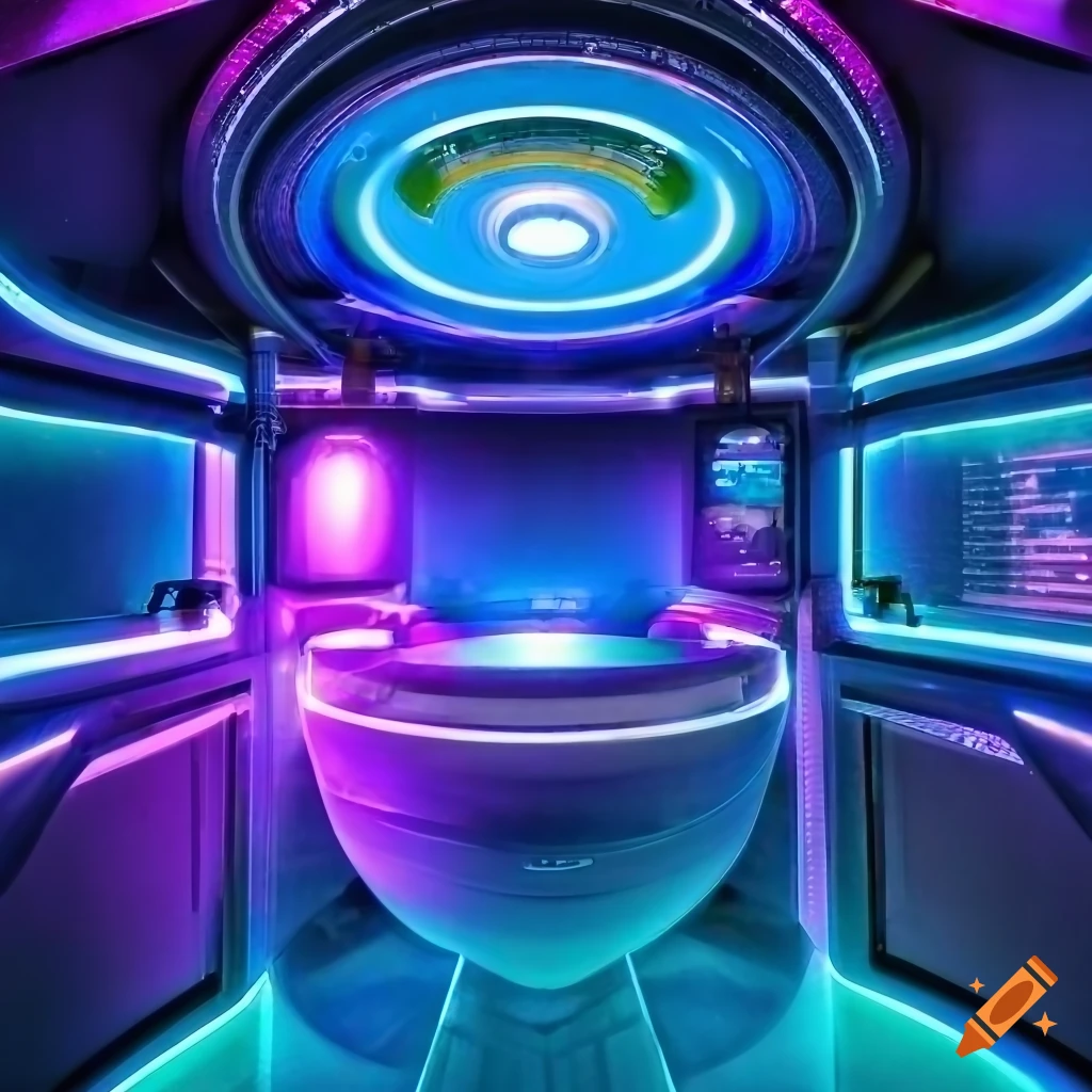 Futuristic bathroom in a cosmic utopia on Craiyon