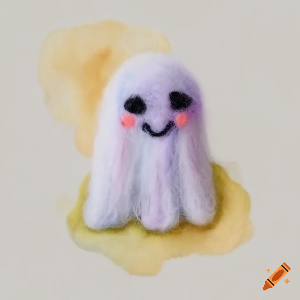 Cute felted wool ghost
