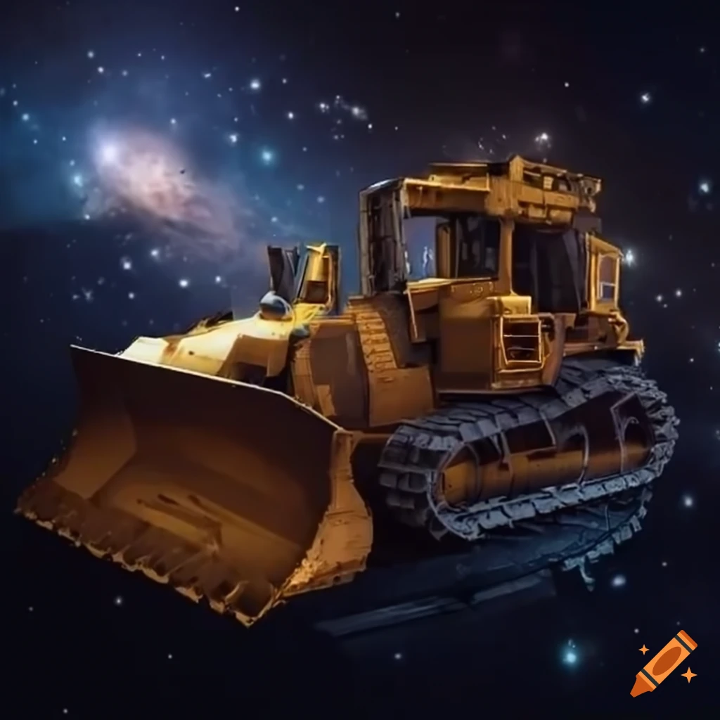 Bulldozer in space on Craiyon