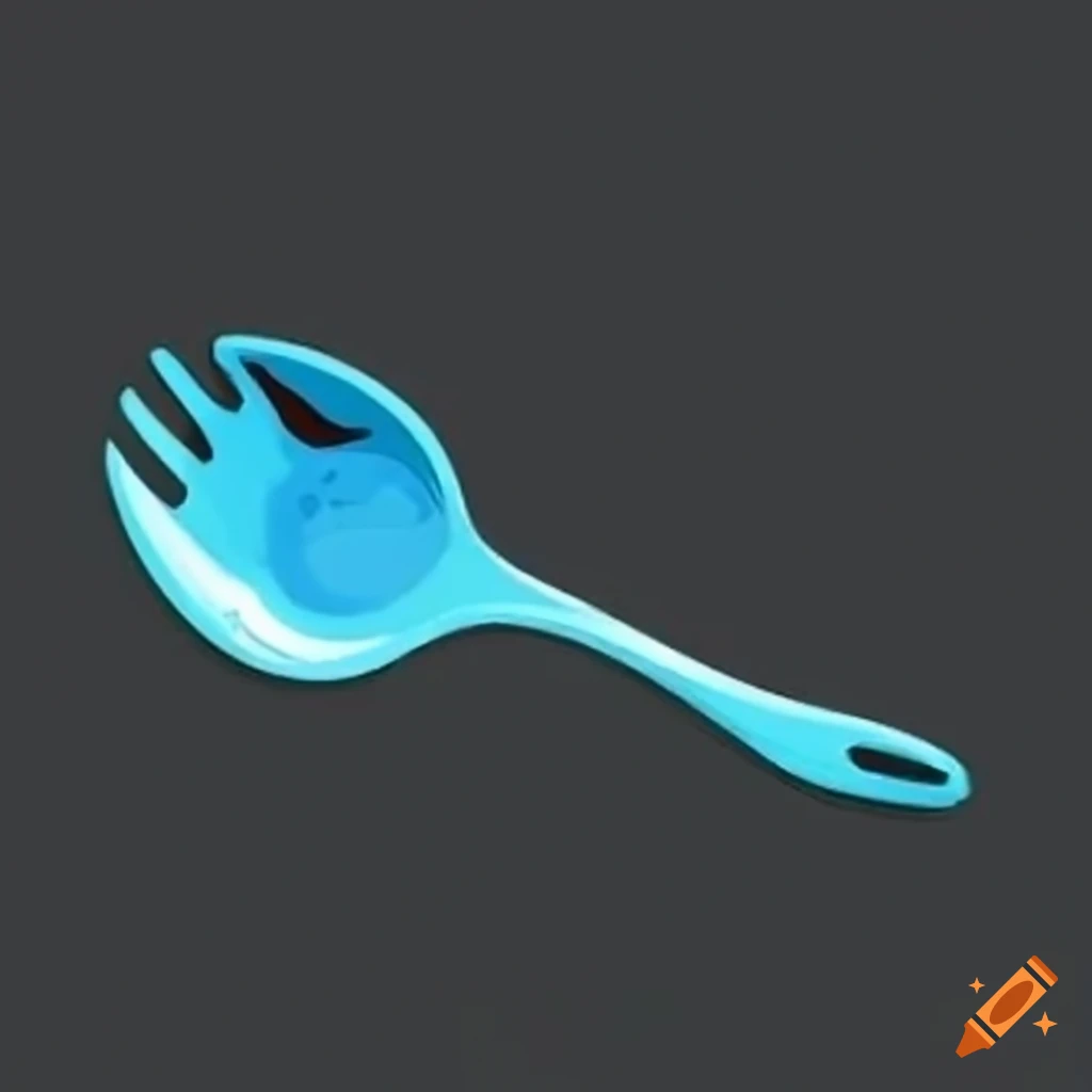 Cartoon spork on black background