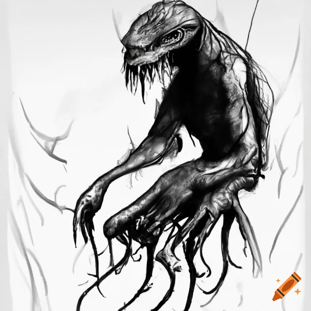 Ugric mythological creature drawing on Craiyon