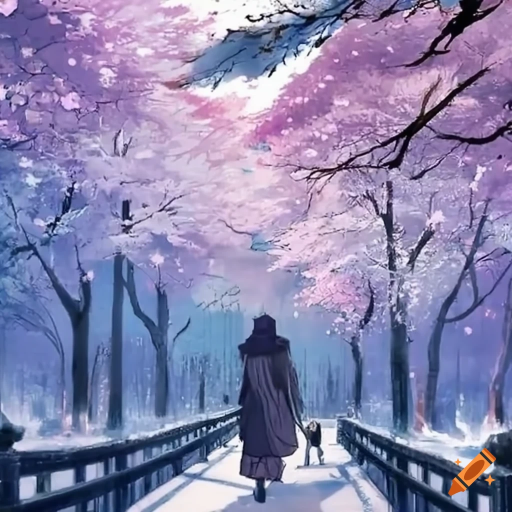 Winter transforming into spring scenery on Craiyon