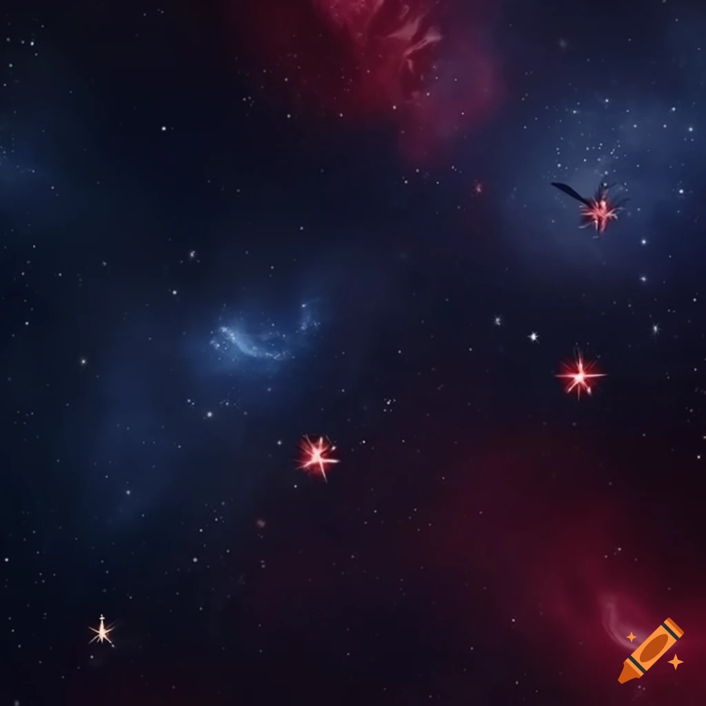 Celestial-themed wallpaper with dark red and dark blue colors