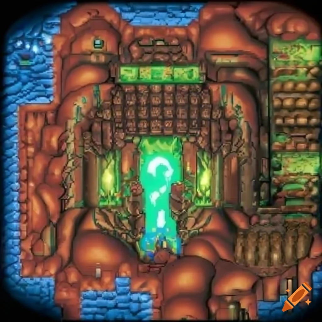 2d pixel art of super metroid game level on Craiyon