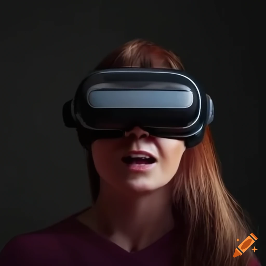 Woman immersed in virtual reality