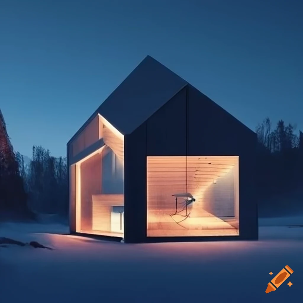 Minimalist cabin design on Craiyon