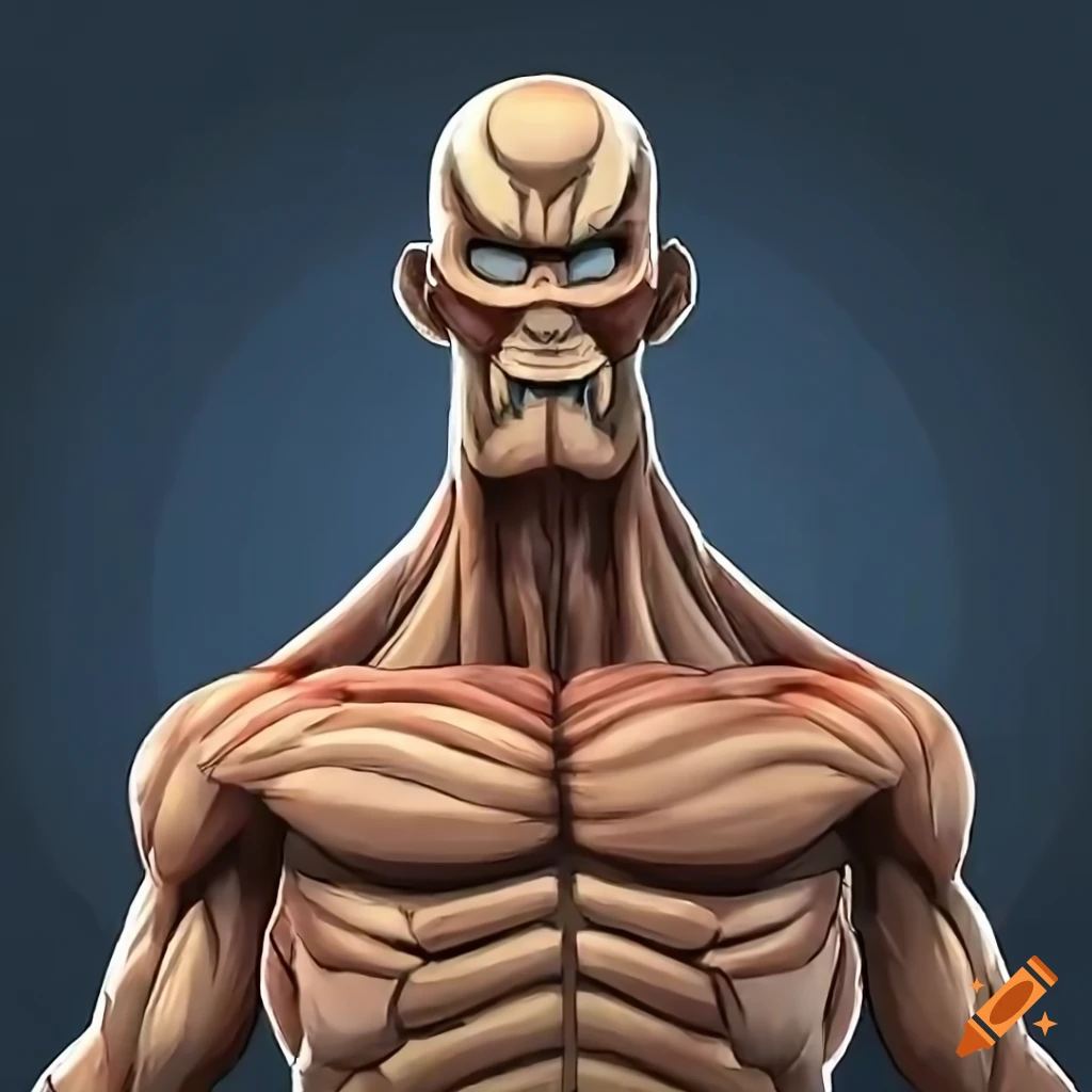 Artwork of super mario bros characters as colossal titans on Craiyon