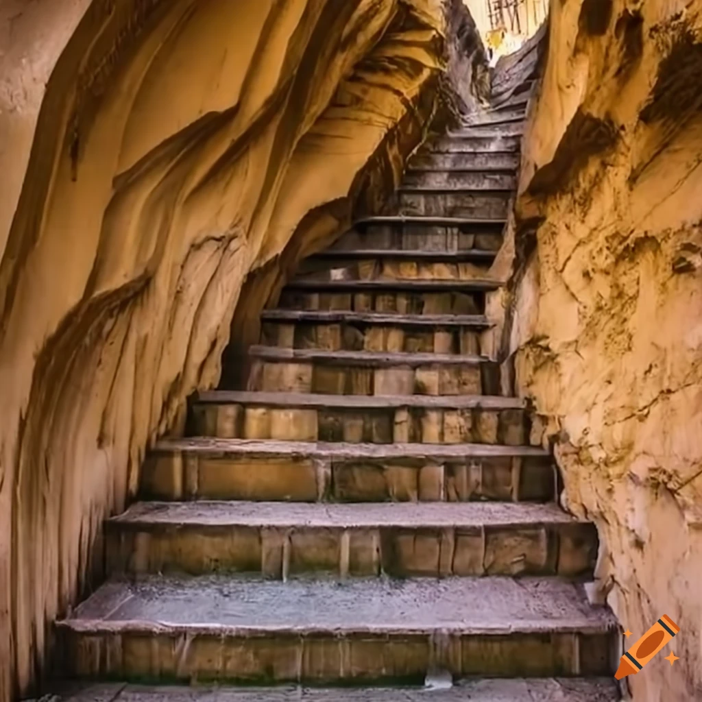 Stairs in an old sand quarry