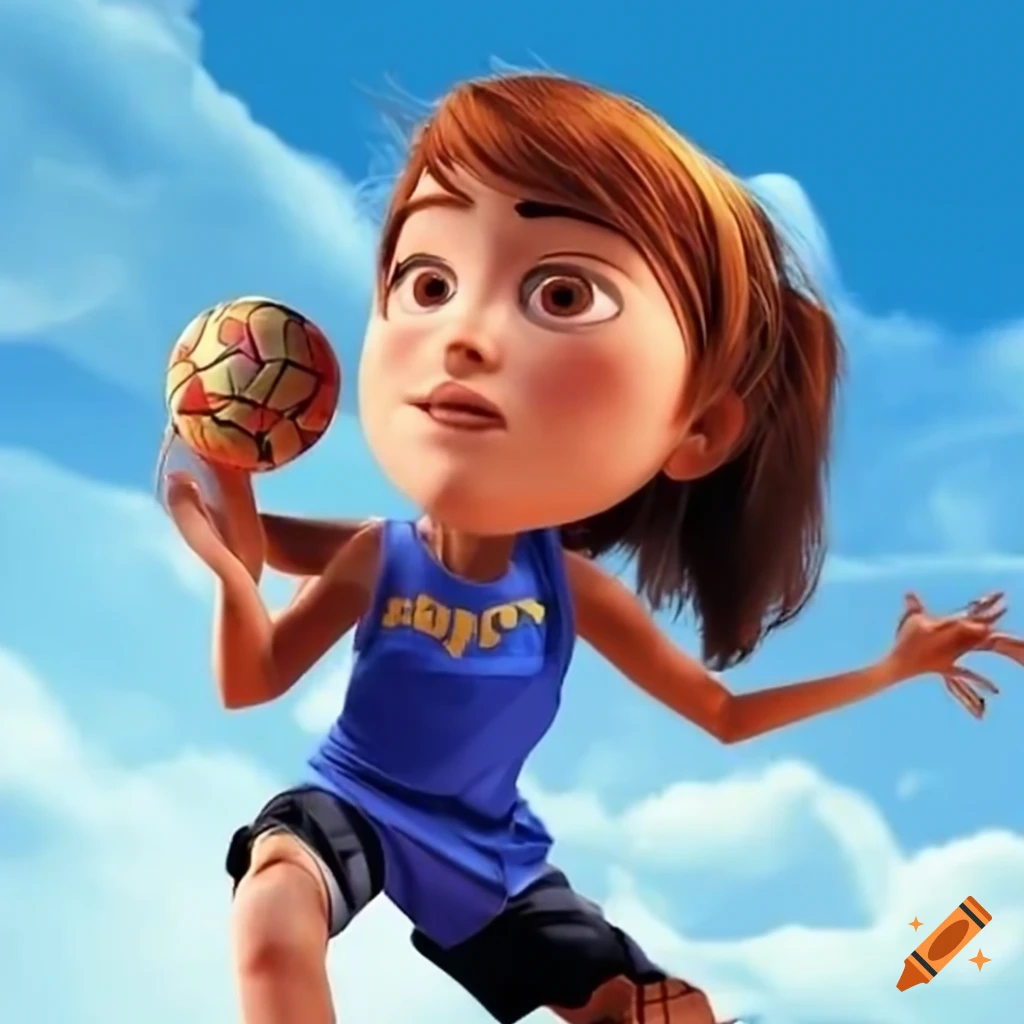 Pixar animation of teenagers playing sports