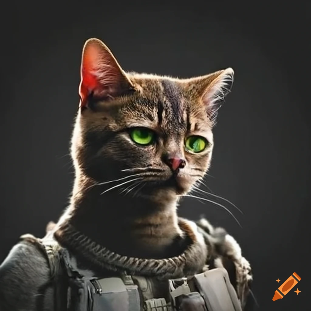 Humorous image of a cat army on Craiyon