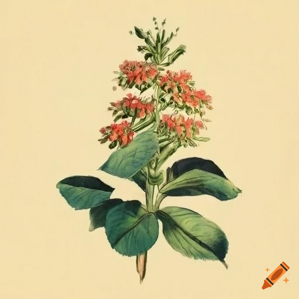 Vintage plant poster with botanical illustrations on Craiyon