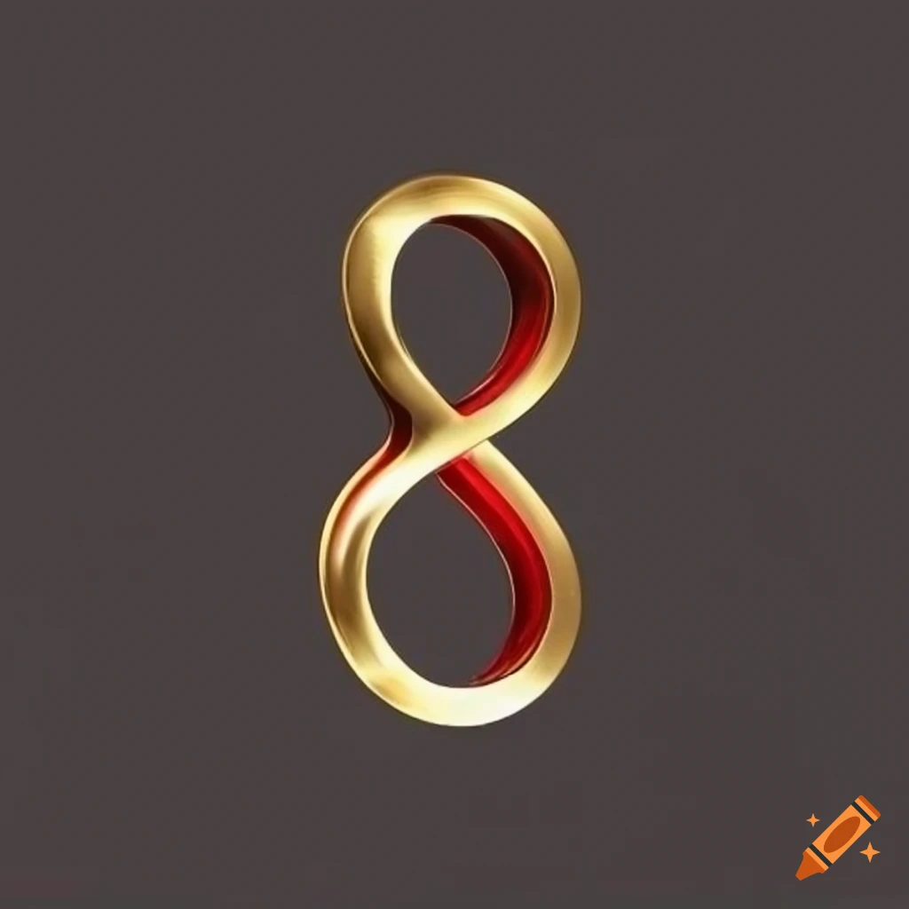 Red and gold infinity symbol with letter s