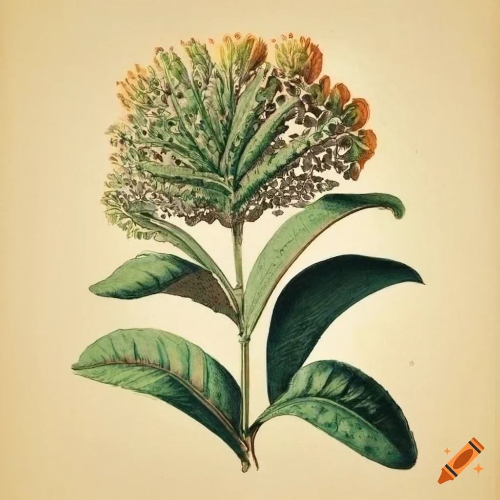 Vintage plant poster of herbs by basilius besler on Craiyon