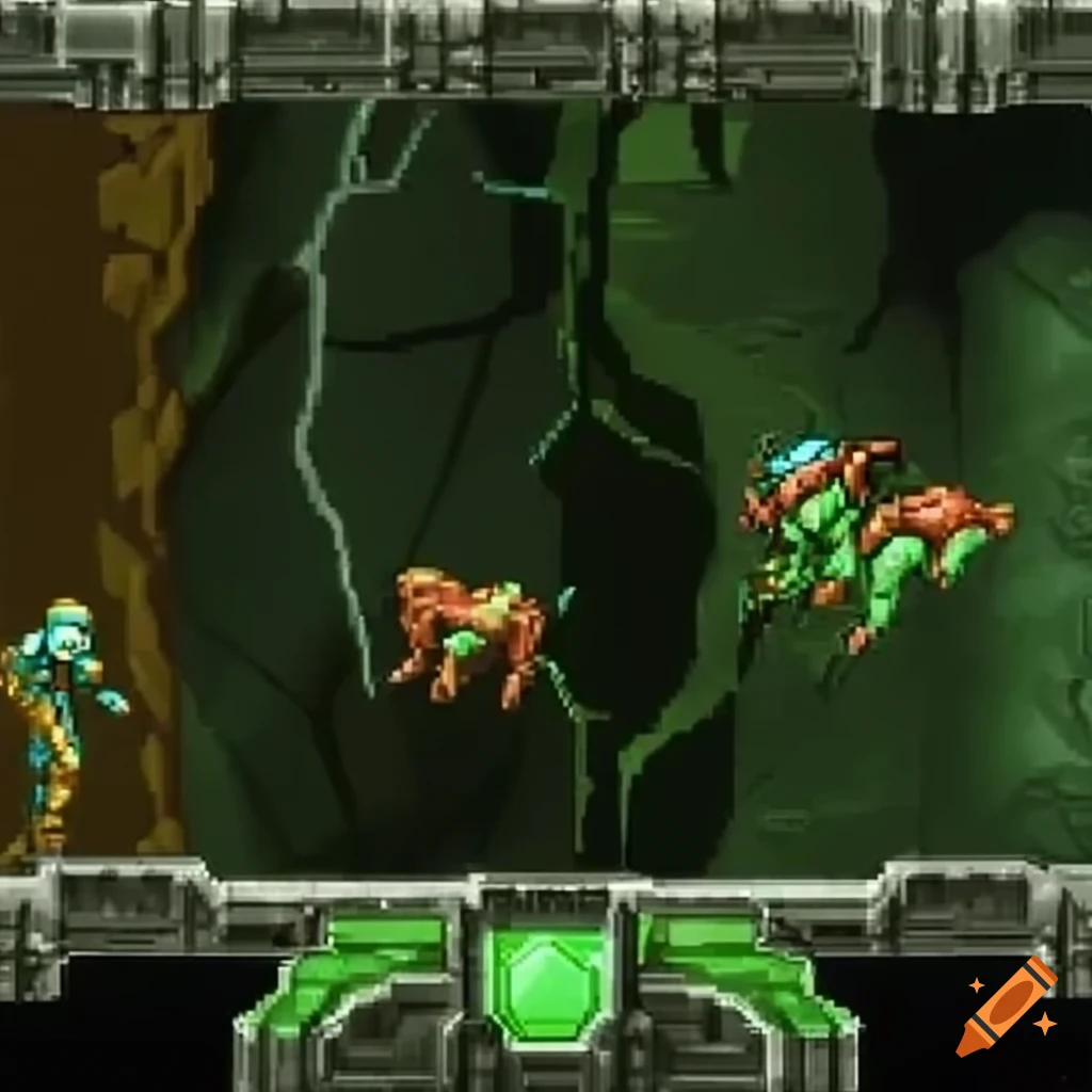 High contrast tiles of a jungle in metroid zero mission game