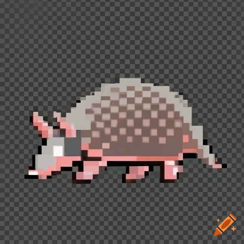 8-bit pixel art of a side view armadillo on Craiyon