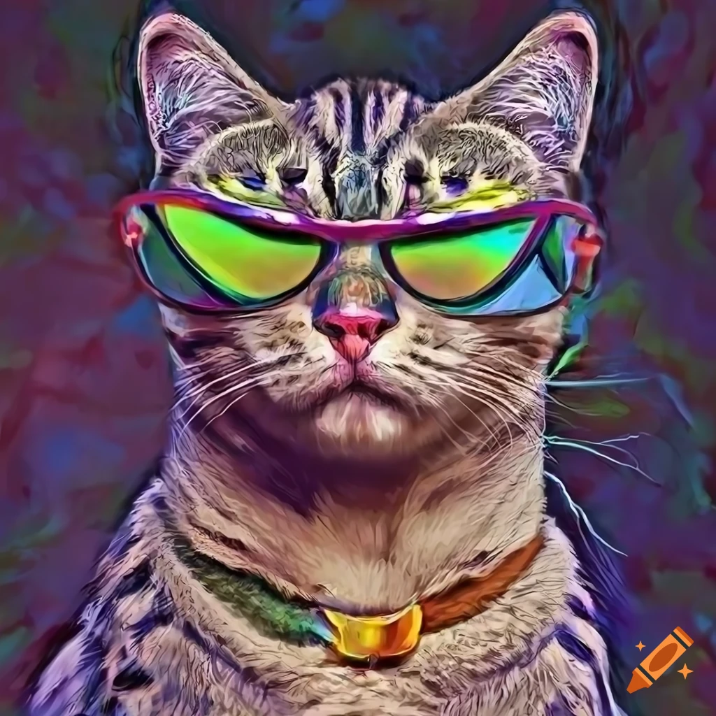 Art portrait of a cat on Craiyon