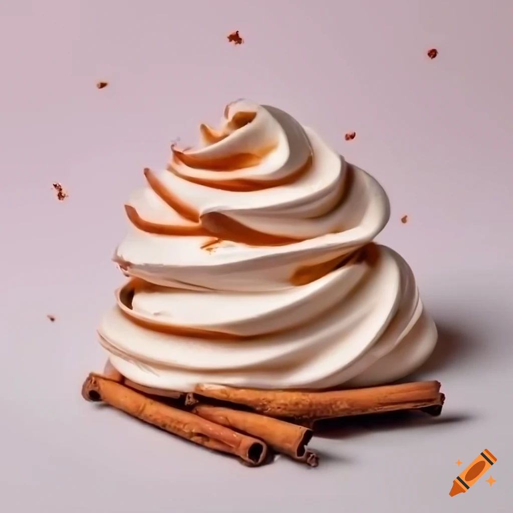Whipped cream with cinnamon sticks on Craiyon