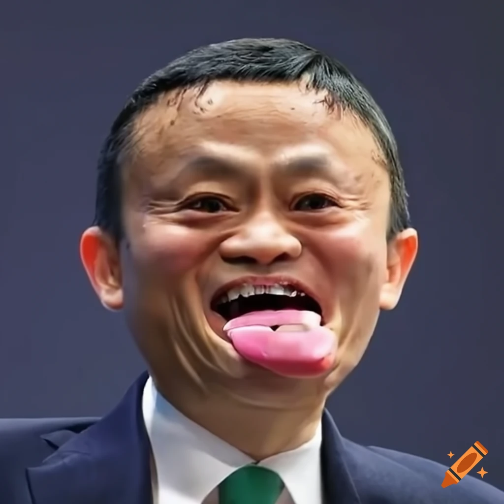 Jack ma sticking out his tongue
