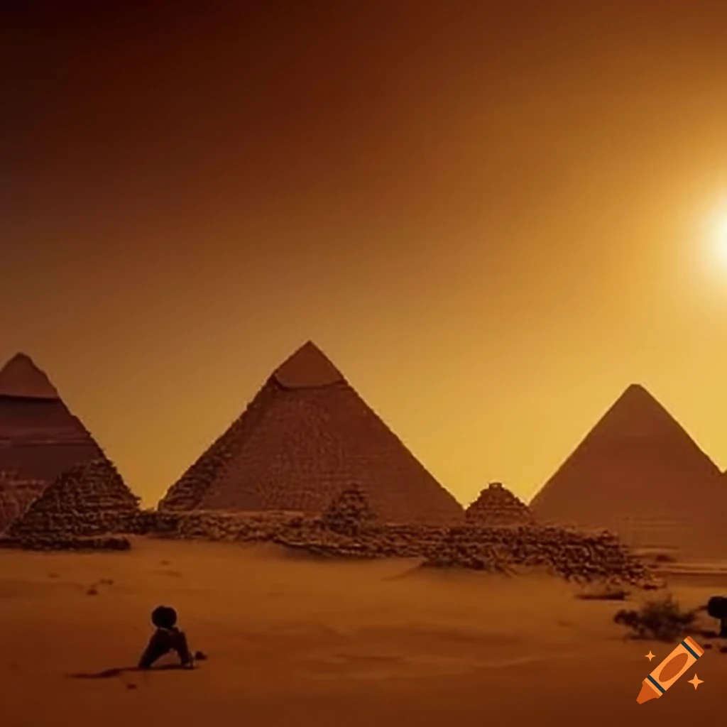 Realistic depiction of ancient egyptian pyramids on Craiyon