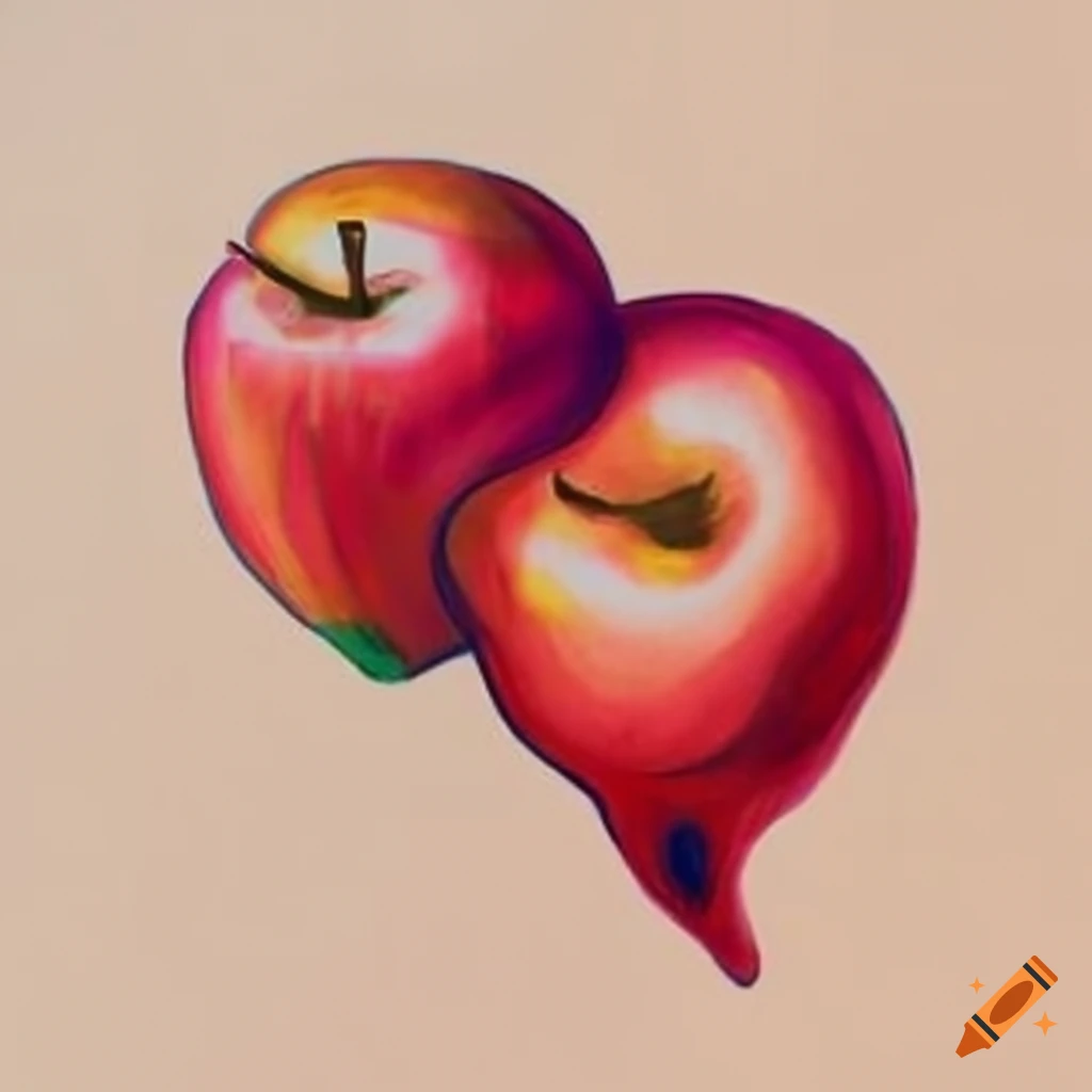 Symbolic image of a kiss and an apple on Craiyon
