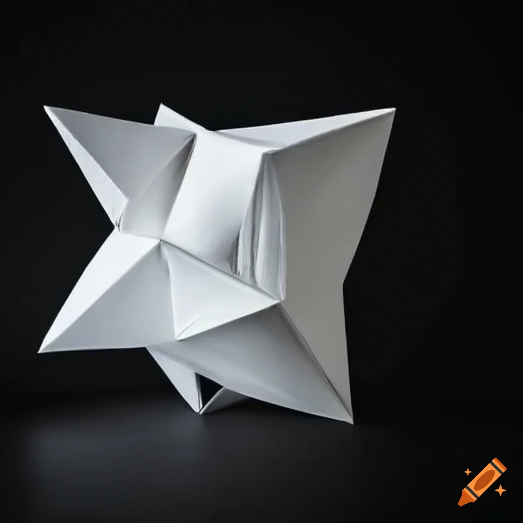 White origami structure with captivating lighting on Craiyon