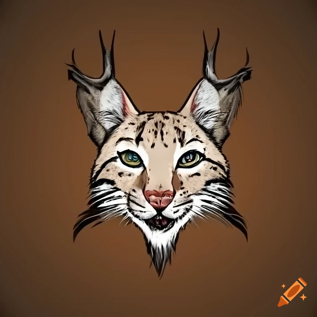 Smiling lynx logo design on Craiyon