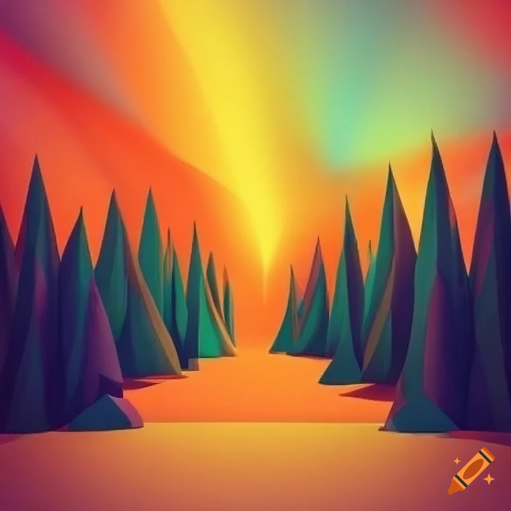 Low poly forest landscape on Craiyon