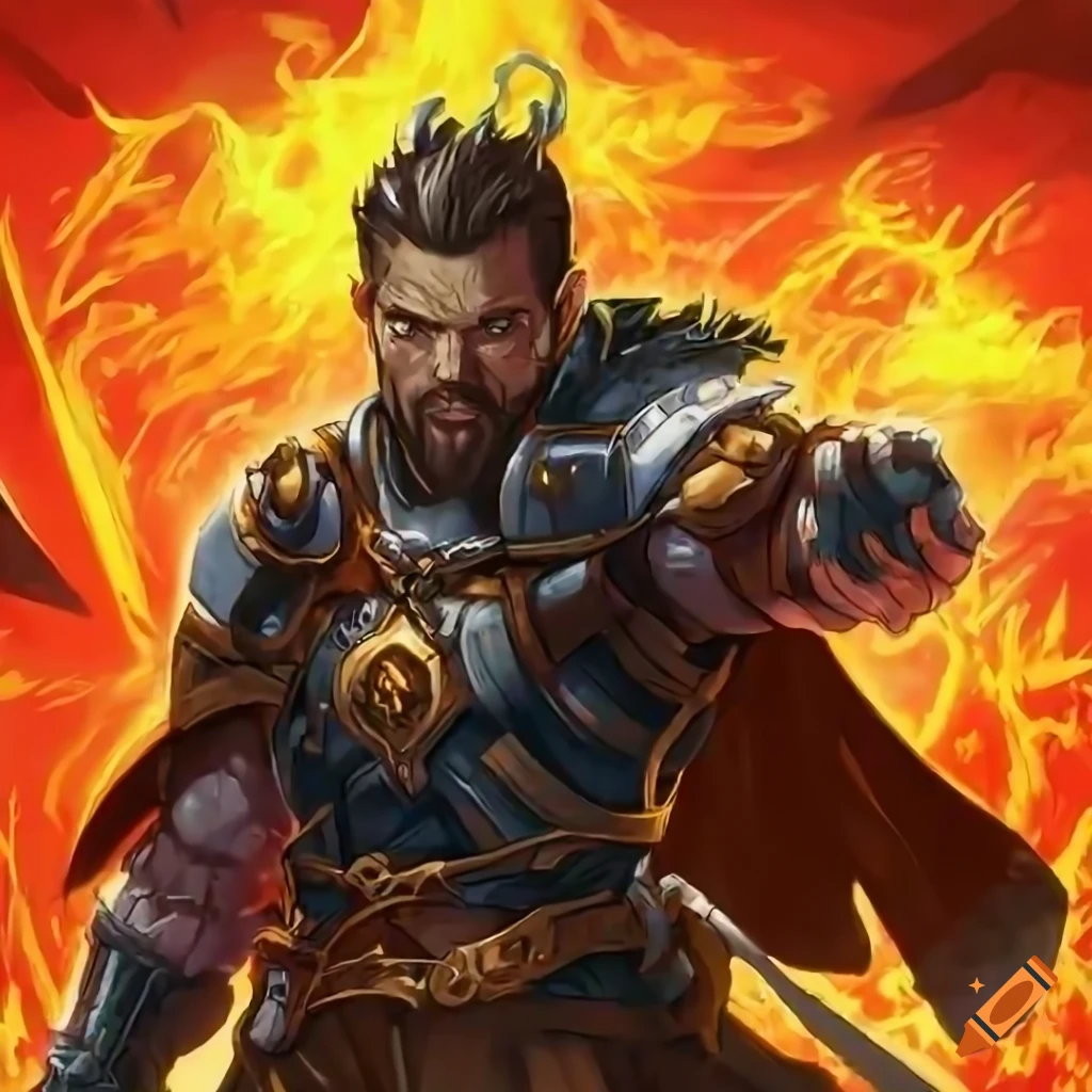 Rpg card of a powerful fire wielder