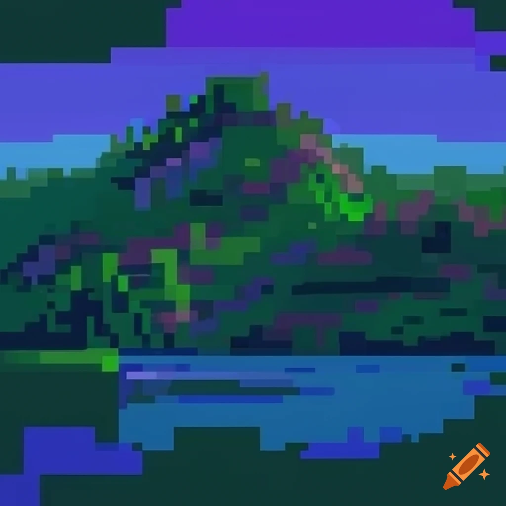 Pixelated landscape artwork on Craiyon