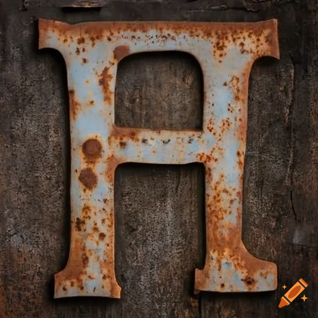Rusty metal letter d on Craiyon