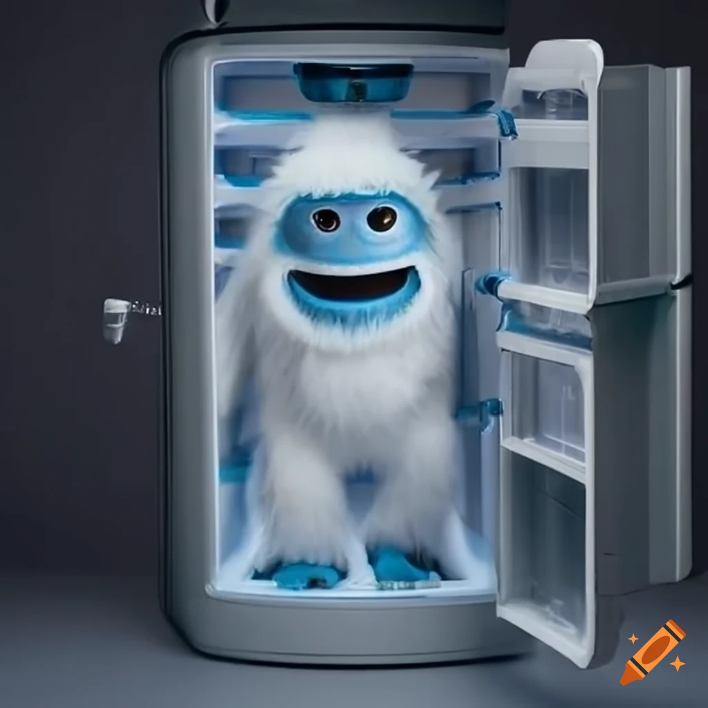 Funny yeti inside a fridge on Craiyon