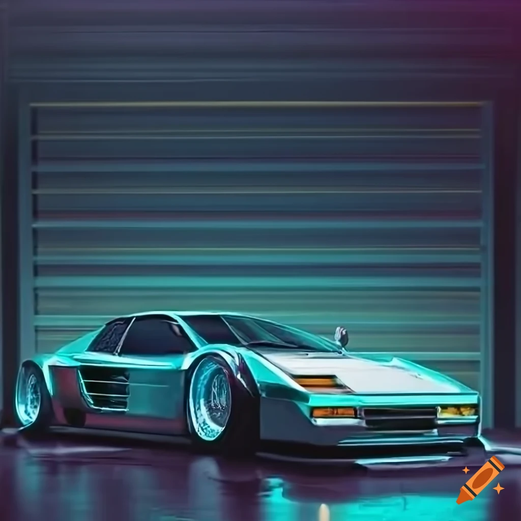 Cyberpunk vintage ferrari testarossa with liberty walk body kit on Craiyon