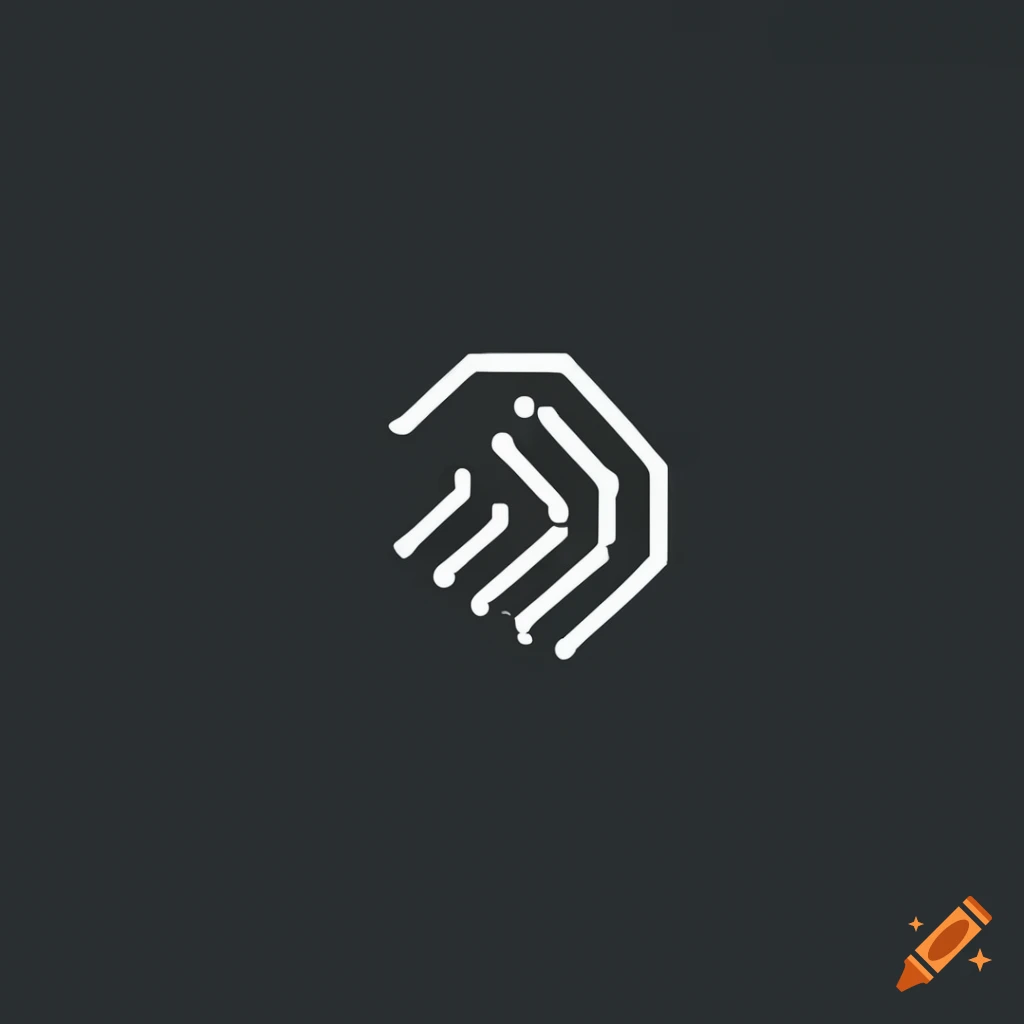 Minimalistic logo design with electrical circuit elements on Craiyon