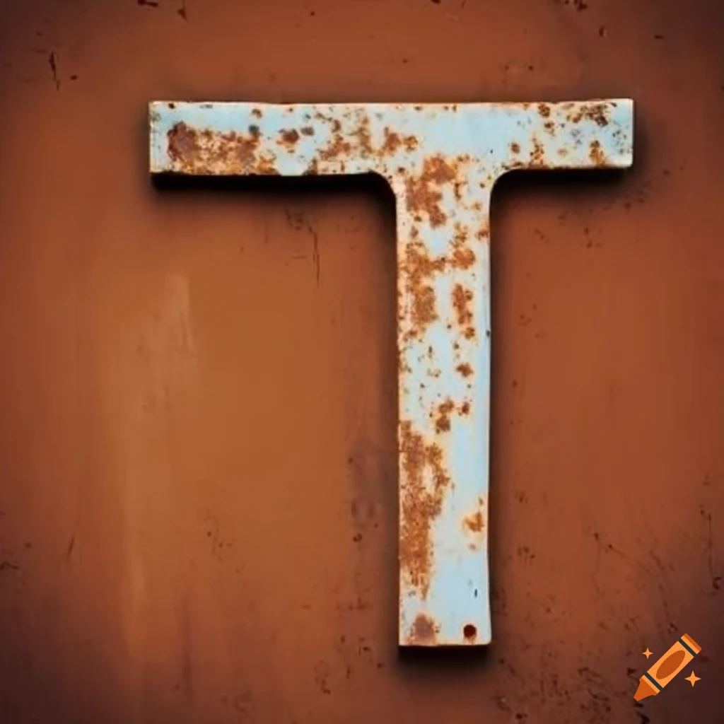 Rusty metal letter t