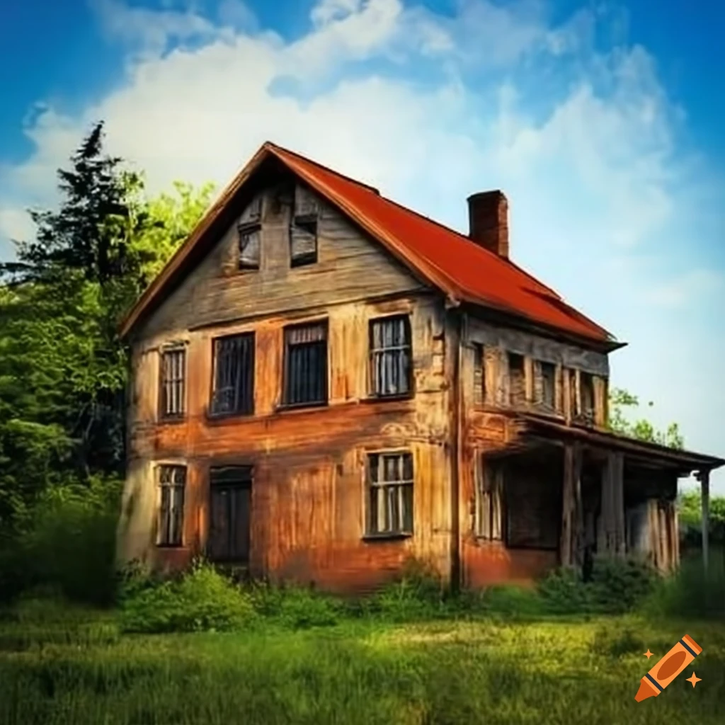 Comparison between an old house and a new house on Craiyon
