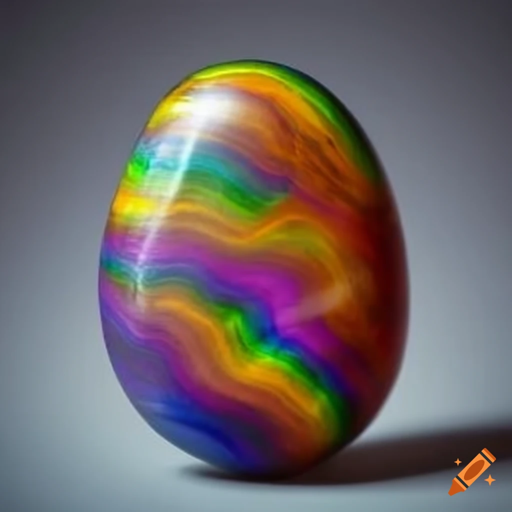 Colorful stone with a rainbow pattern on Craiyon