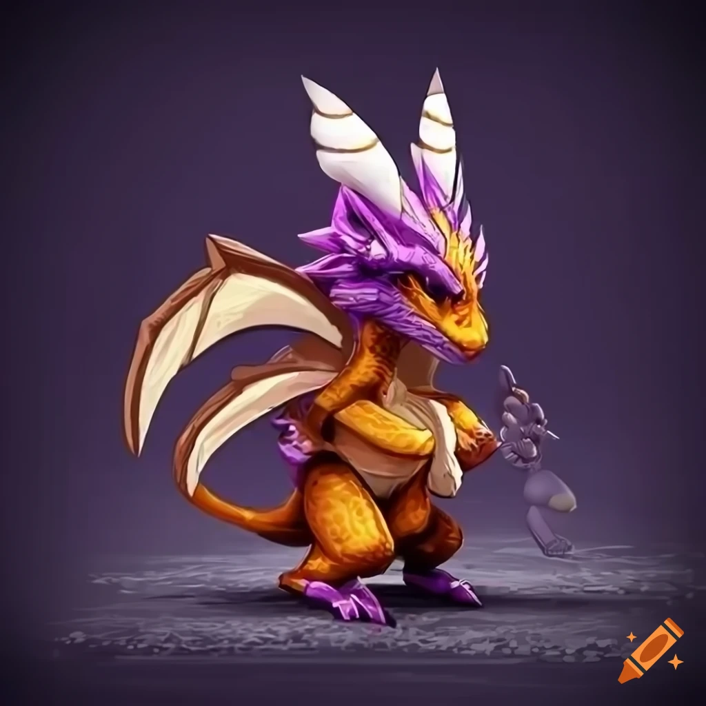 Humanoid fire dragon in a red and gold ninja attire, skylanders style ...