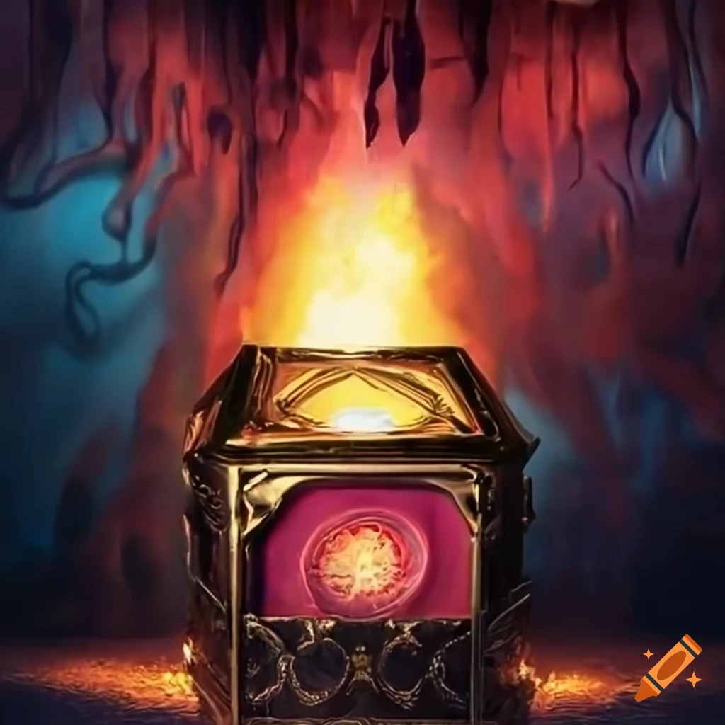 Pandora's box releasing spirits on Craiyon