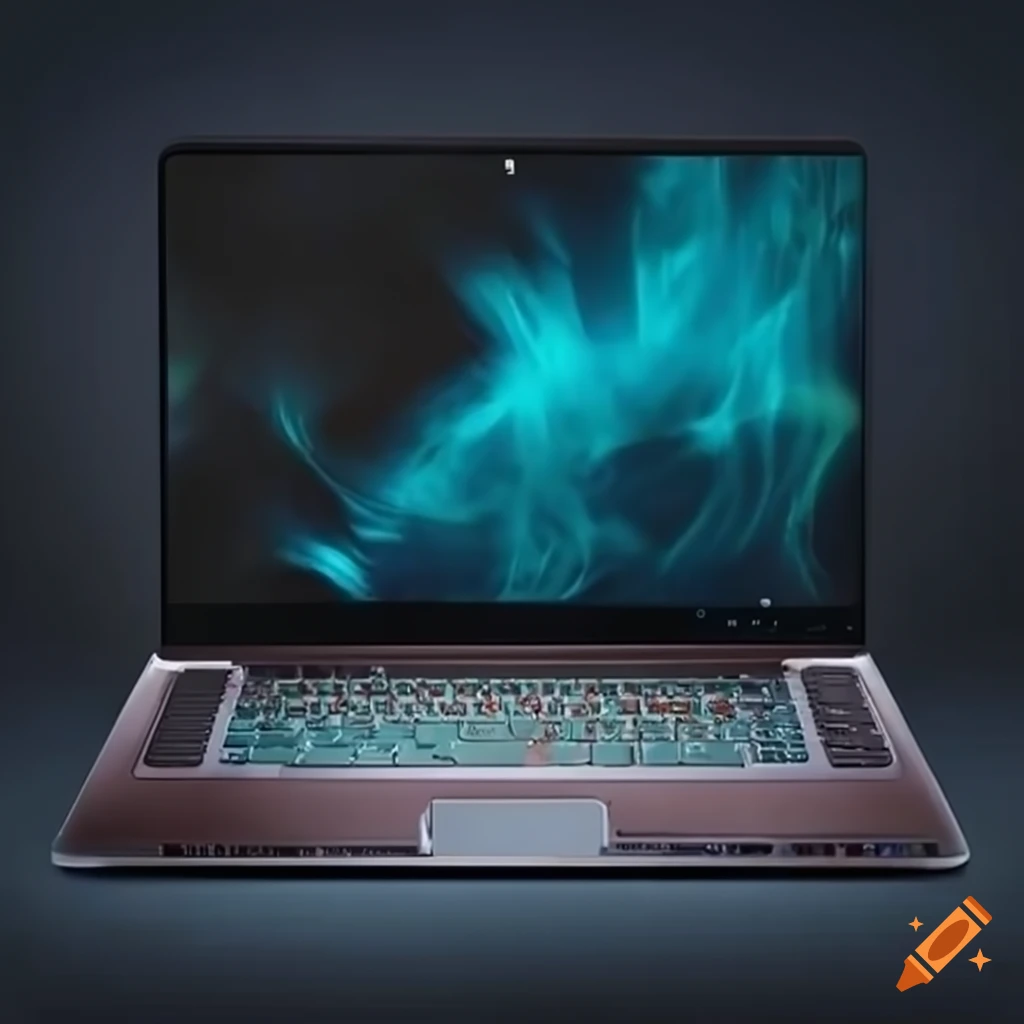 Colorful laptop with a fancy design on Craiyon