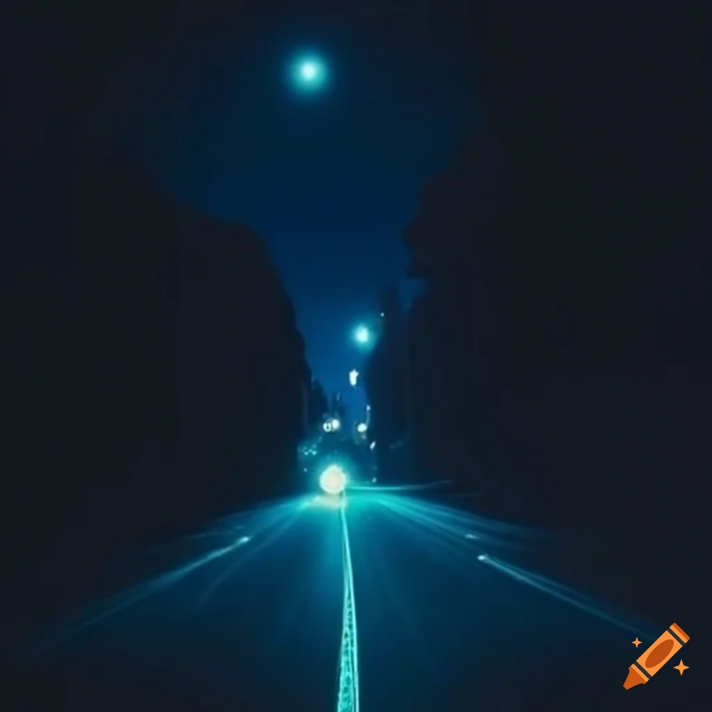 Image of a late night ride on Craiyon