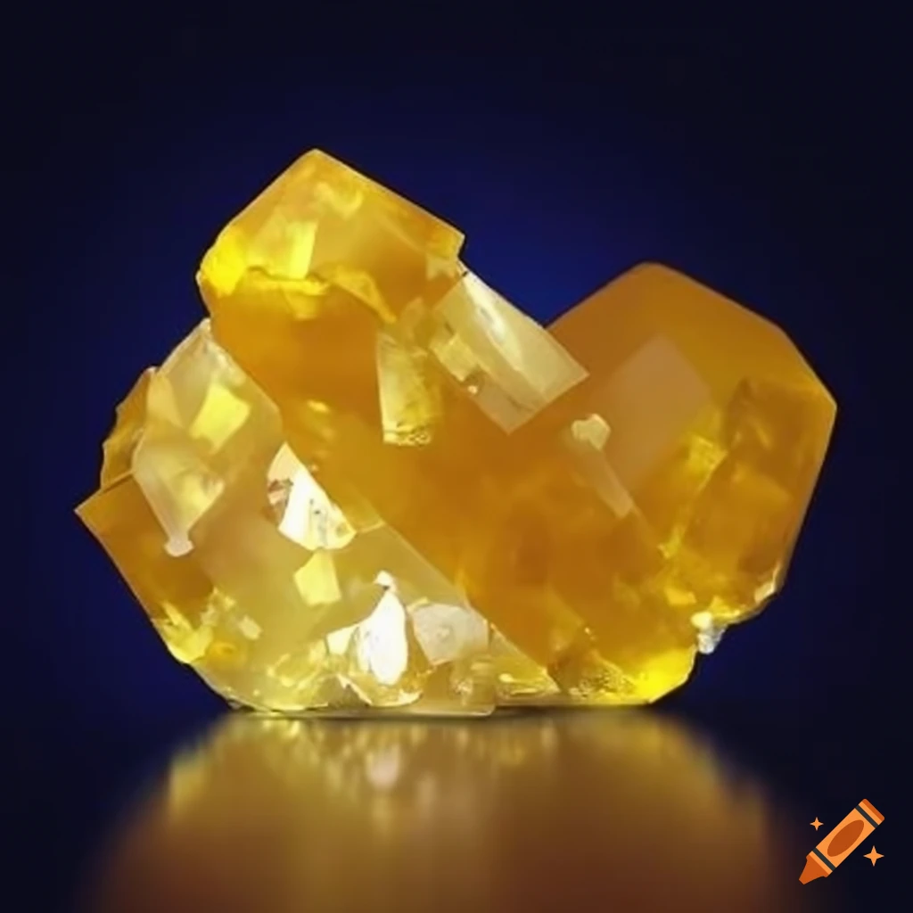 Yellow and white crystal in a sci-fi setting on Craiyon