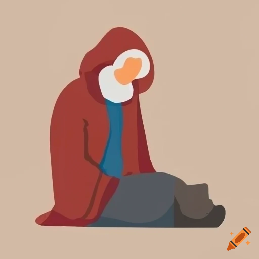 Minimalistic illustration of a person in need