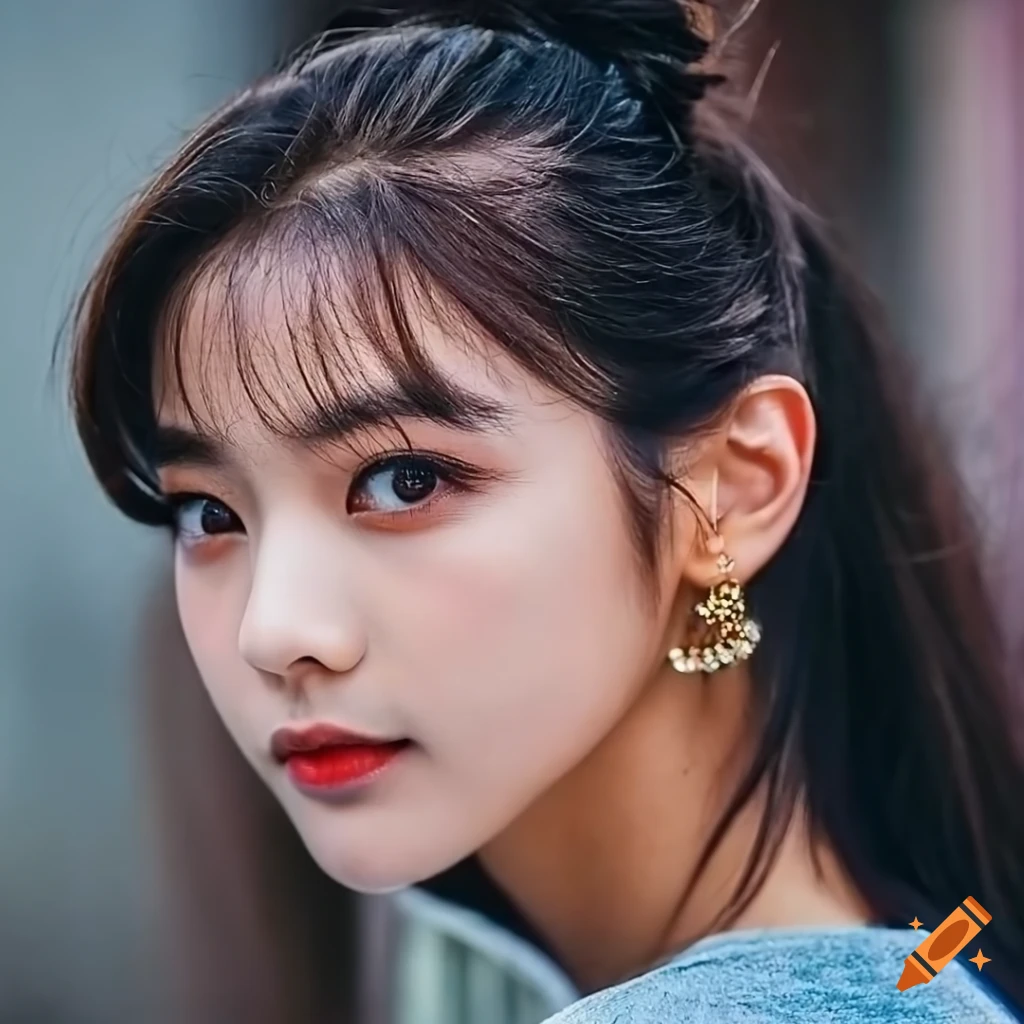 Documentary portrait of a captivating asian actress on Craiyon