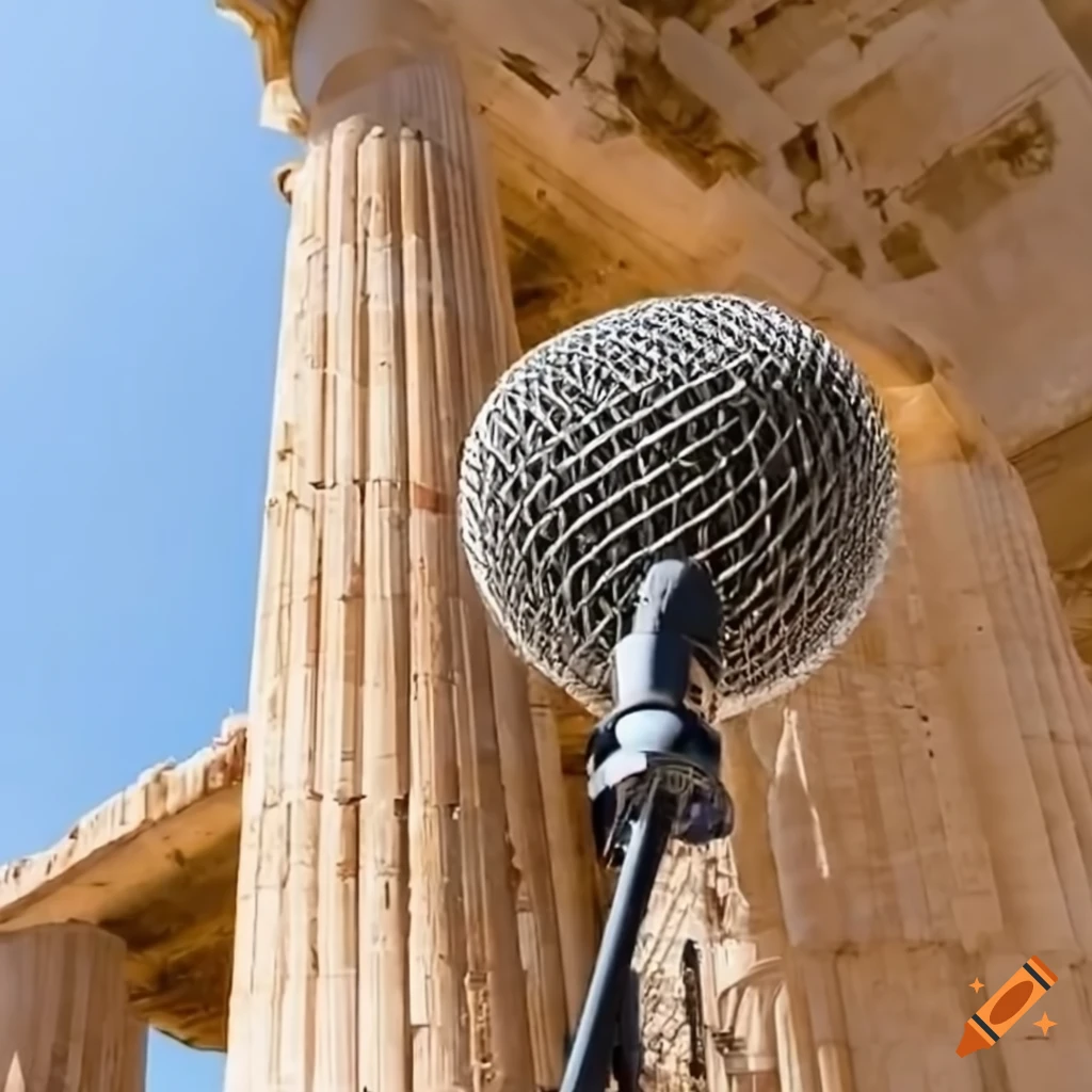 Giant microphone at the parthenon on Craiyon