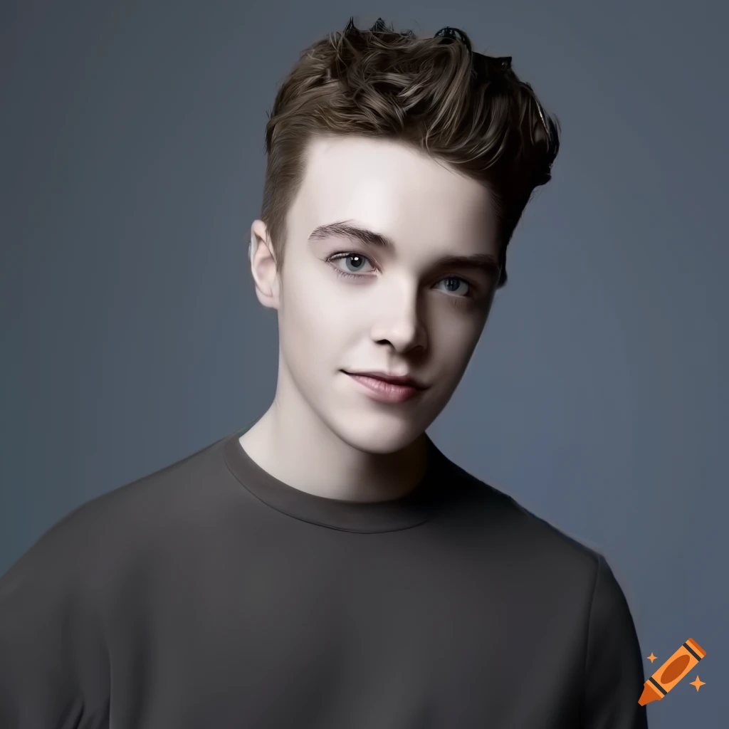 Color portrait of english actor kit connor smiling on Craiyon